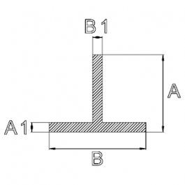 Rubber T-profiel BxH: 10x15 mm Wand 4+4.5 mm | Technirub