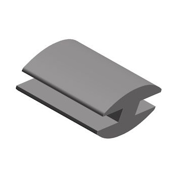Rubber H-profiel inw, 10+10 mm, BxH: 70x33 mm | Technirub
